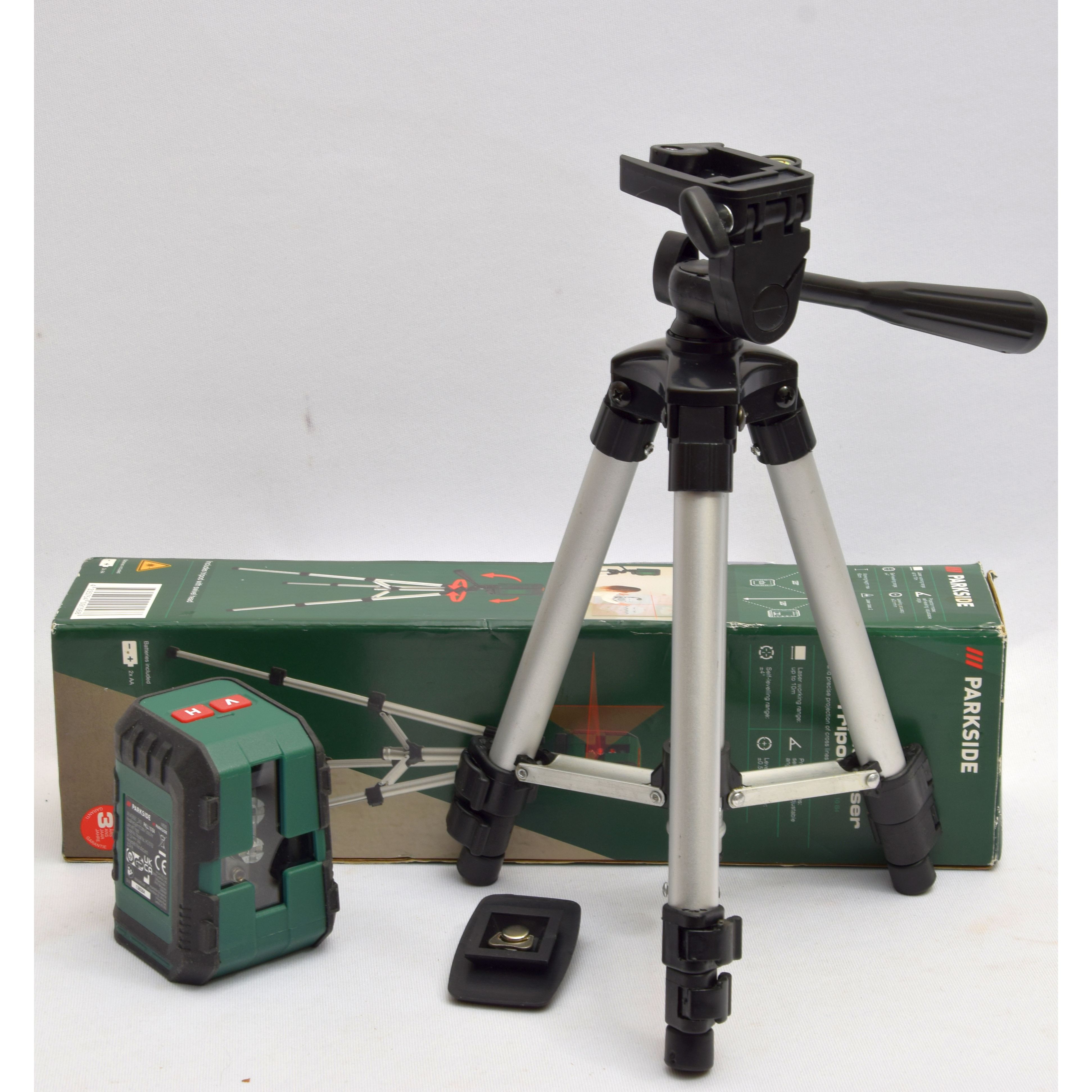 Like New Parkside Cross Line Red Laser Level / Plumb With Tripod ...